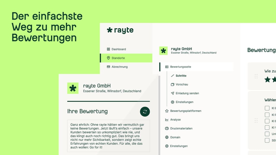 rayte.io - Mit KI 10x schneller zu Kundenbewertungen