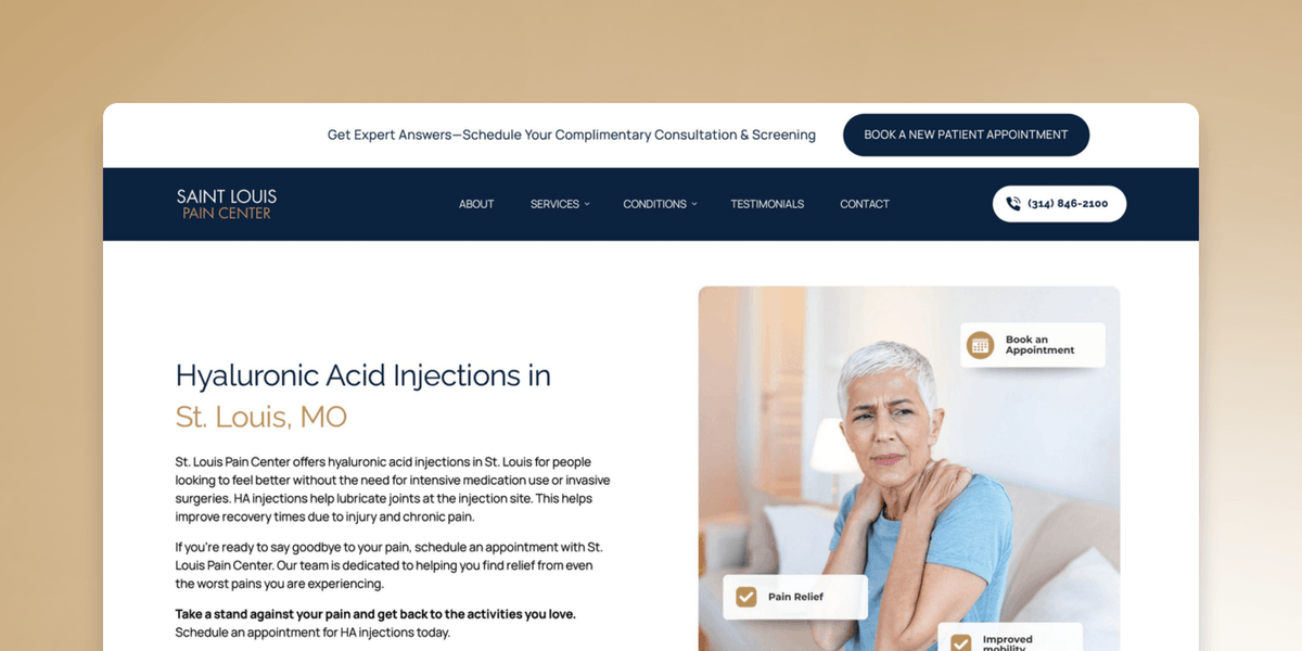 Hyaluronic Acid injections in St. Louis