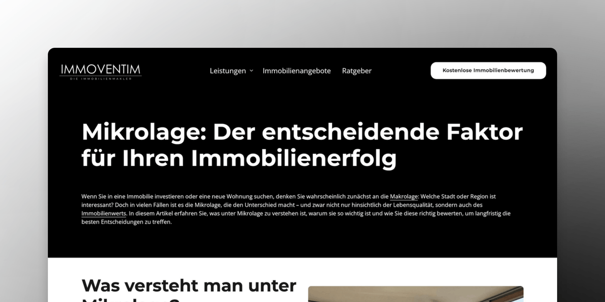 Mikrolage bei Immobilien: Einfluss auf Wert und Lebensqualität – Tipps ...