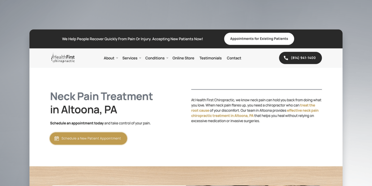 Neck Pain Treatment in Altoona PA | HealthFirst Chiropractic
