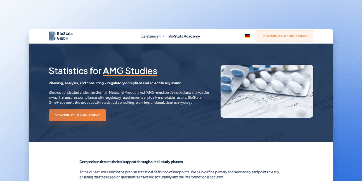 Statistical Services for AMG Studies | BioStats GmbH