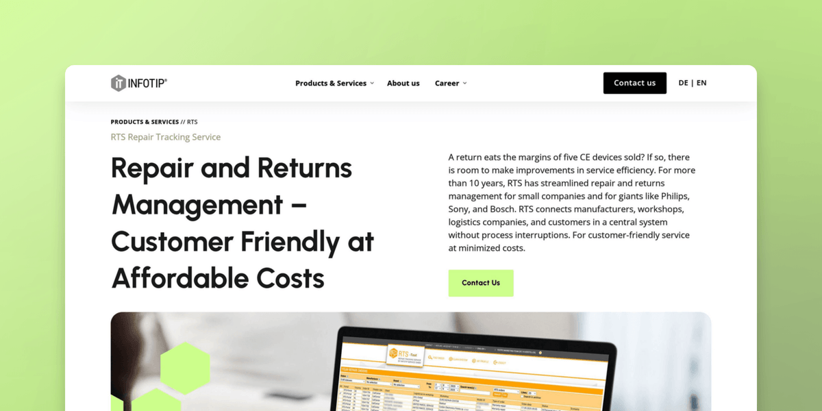 Repair and Returns Management Software I InfoTip Service