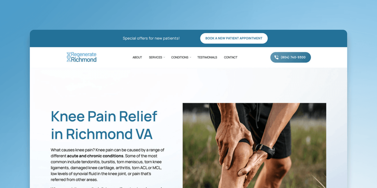 Knee Pain Relief in Richmond VA | Regenerate Richmond