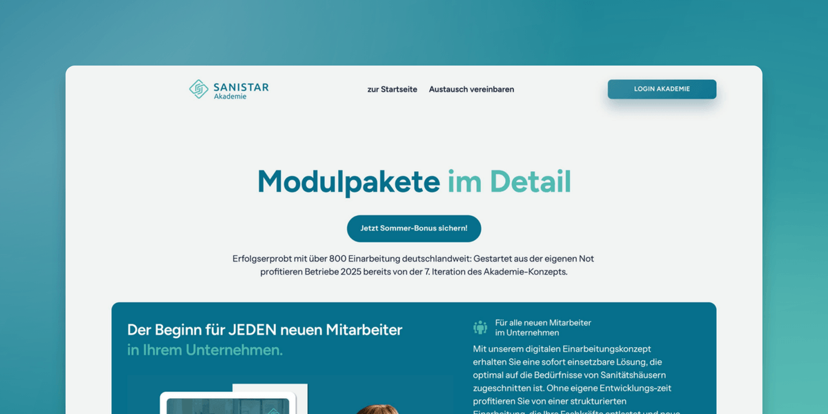 Lernmodule der Sanistar Akademie