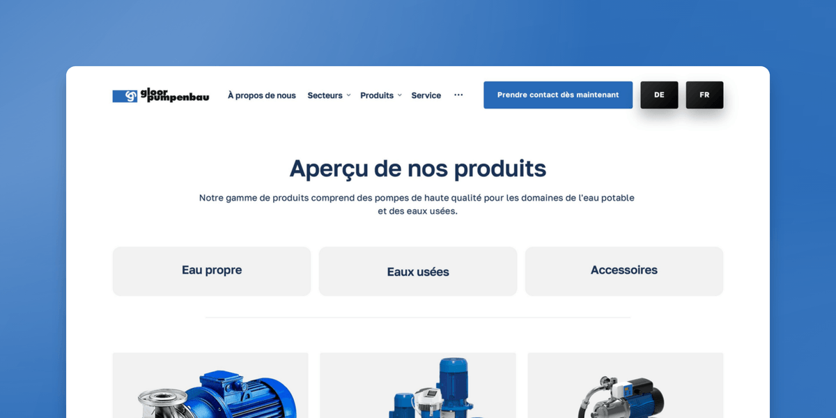 Produits | Gloor Pumpenbau AG | Gloor Pumpenbau AG