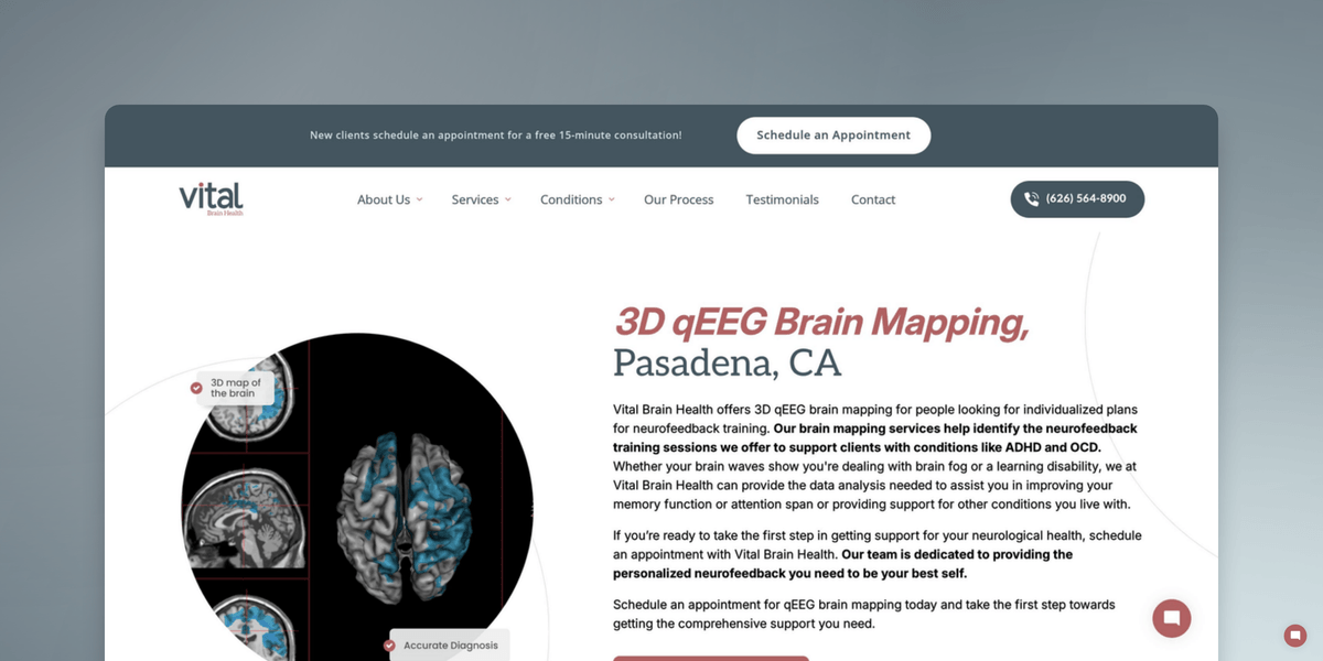 3D qEEG Brain Mapping Pasadena, CA | Vital Brain Health