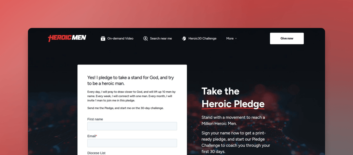 Heroic Men Pledge: Prayer, Brotherhood & Faith