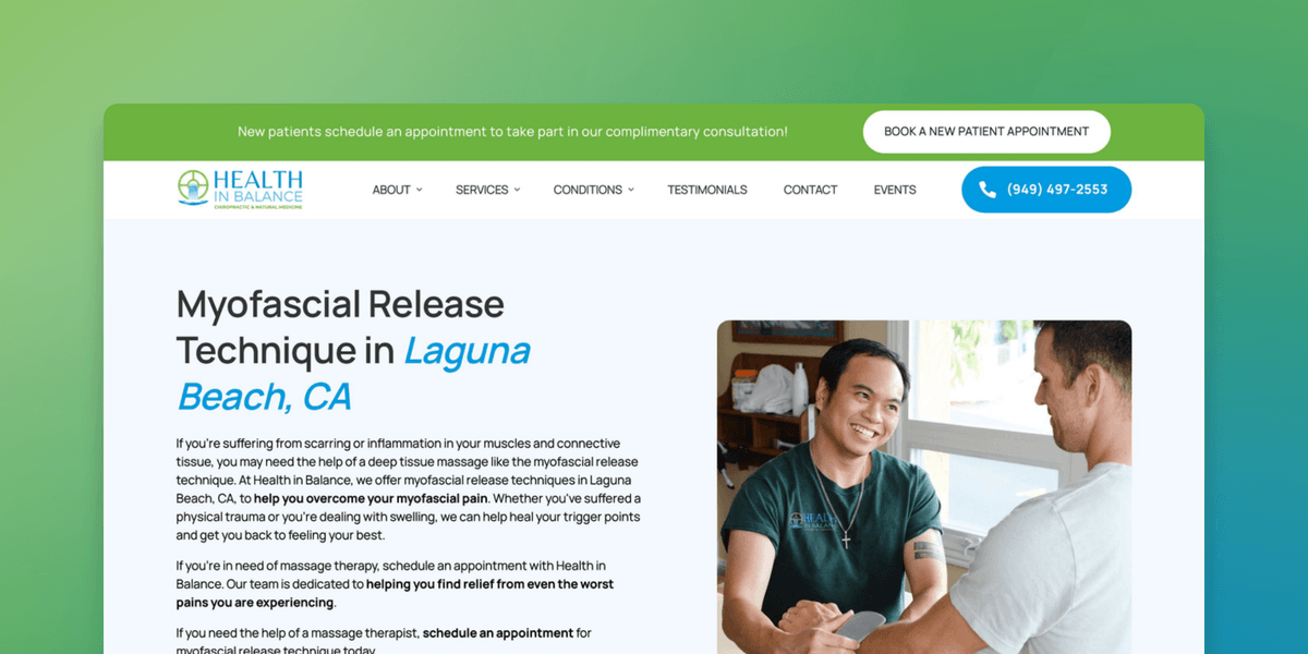 Myofascial Release Technique in Laguna Beach CA | Health In Balance