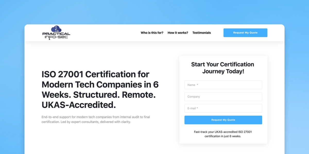 Fast ISO 27001 Certification | Practical Infosec
