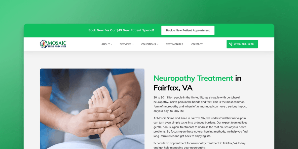 Neuropathy Treatment in Fairfax VA | Mosaic Spine & Knee