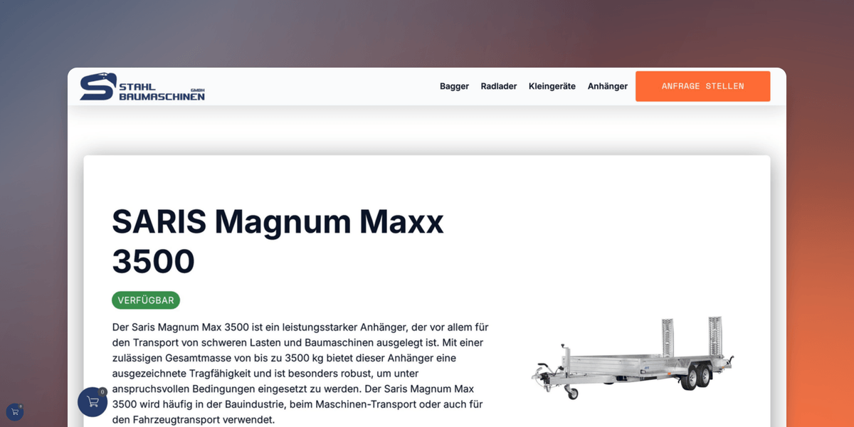 SARIS Magnum Max 3500: Schwerlastanhänger mieten | N. Stahl ...