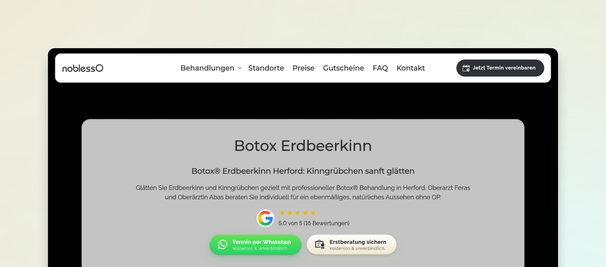 Botox Erdbeerkinn Herford | Kinngrübchen glätten