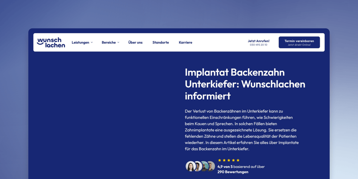 Unterkiefer Implantat für Backenzahn - Infos und Ablauf ...